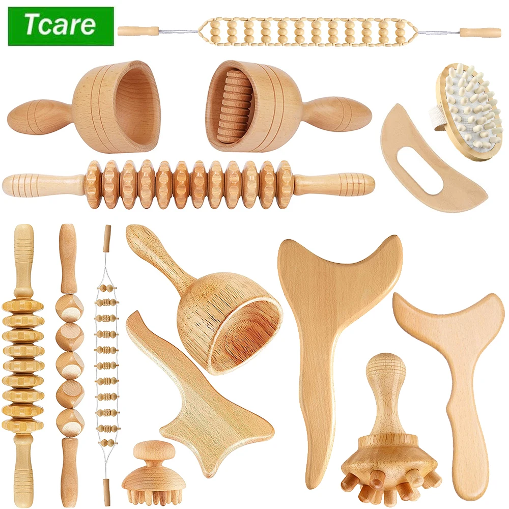Tcare-1-Set-Wooden-Body-Massage-Tool-Reflexology-Acupuncture-Thai ...