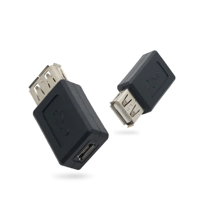 New-Black-USB-2-0-Type-A-Female-to-Micro-USB-B-Female-Adapter-Plug ...