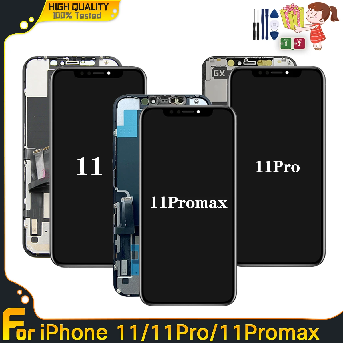 For iPhone 11/11pro/11 Pro Max LCD TFT INCELL OLED Display Touch Screen ...