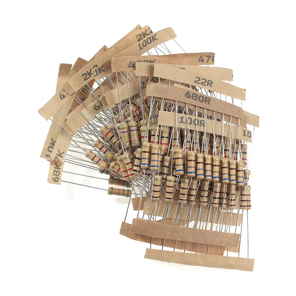 200PCS-Set-Carbon-Film-Resistor-Kit-Set-Assortment-20-Kinds-1W ...