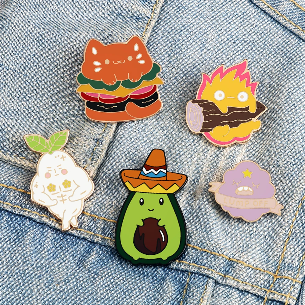 Funny Cowboy Avocado Brooch for Friends Personality Ginseng Fruit ...