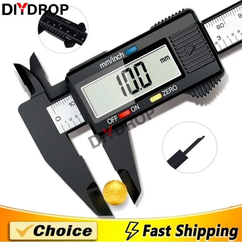 150mm-100mm-Electronic-Digital-Caliper-Carbon-Fiber-Dial-Student ...