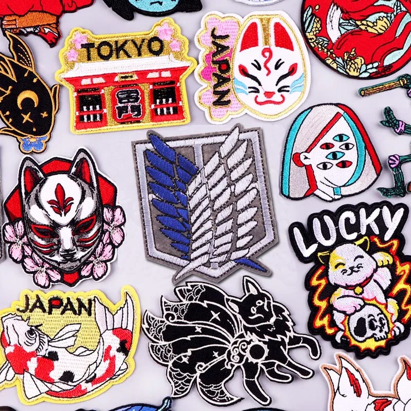 Japanese-Anime-Embroidery-Patch-Iron-On-Patches-For-Clothing ...