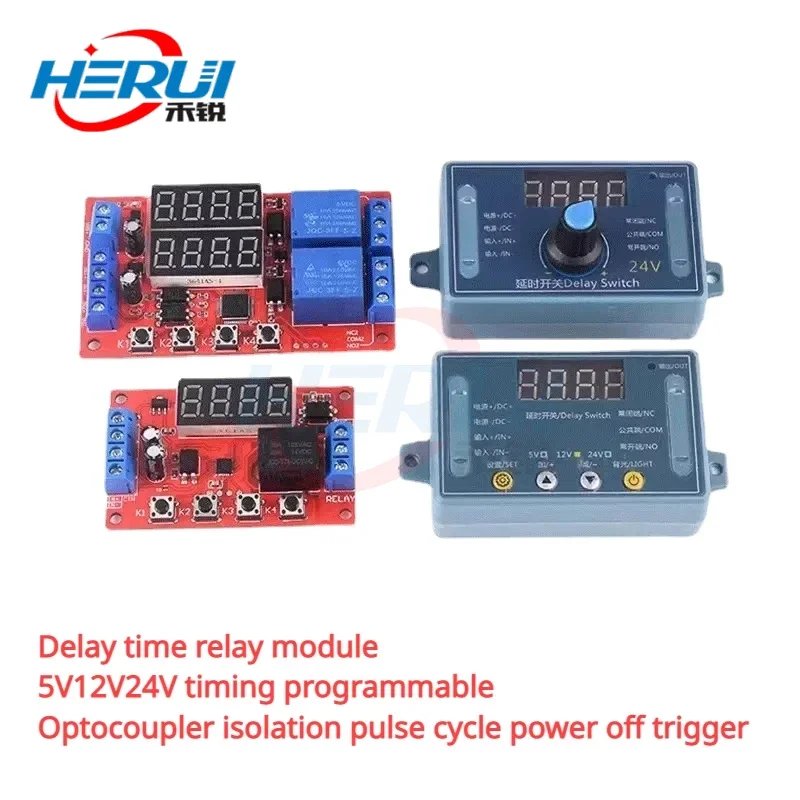 Delay-time-relay-module-5V12V24V-timing-programmable-Optocoupler ...