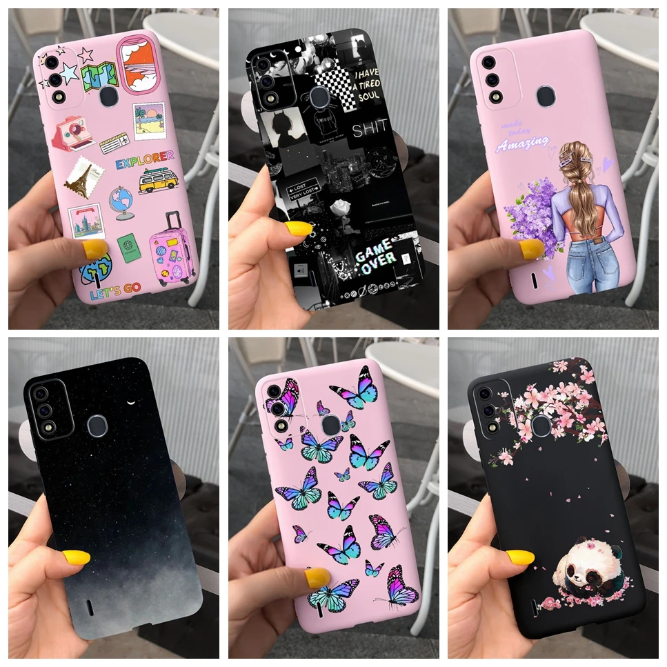 For-ITEL-A48-Case-Black-Pink-Silicone-Cute-Funny-Soft-TPU-Shockproof ...