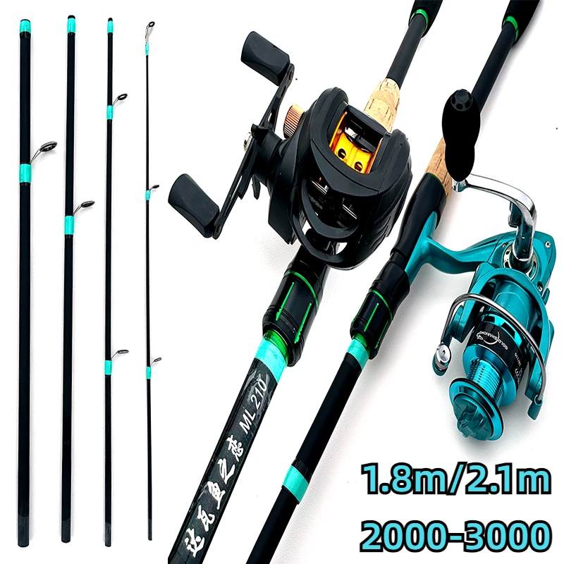Spinning Telescopic Lure Fishing Rod and Reel Combo 4/5 Muiltsections ...