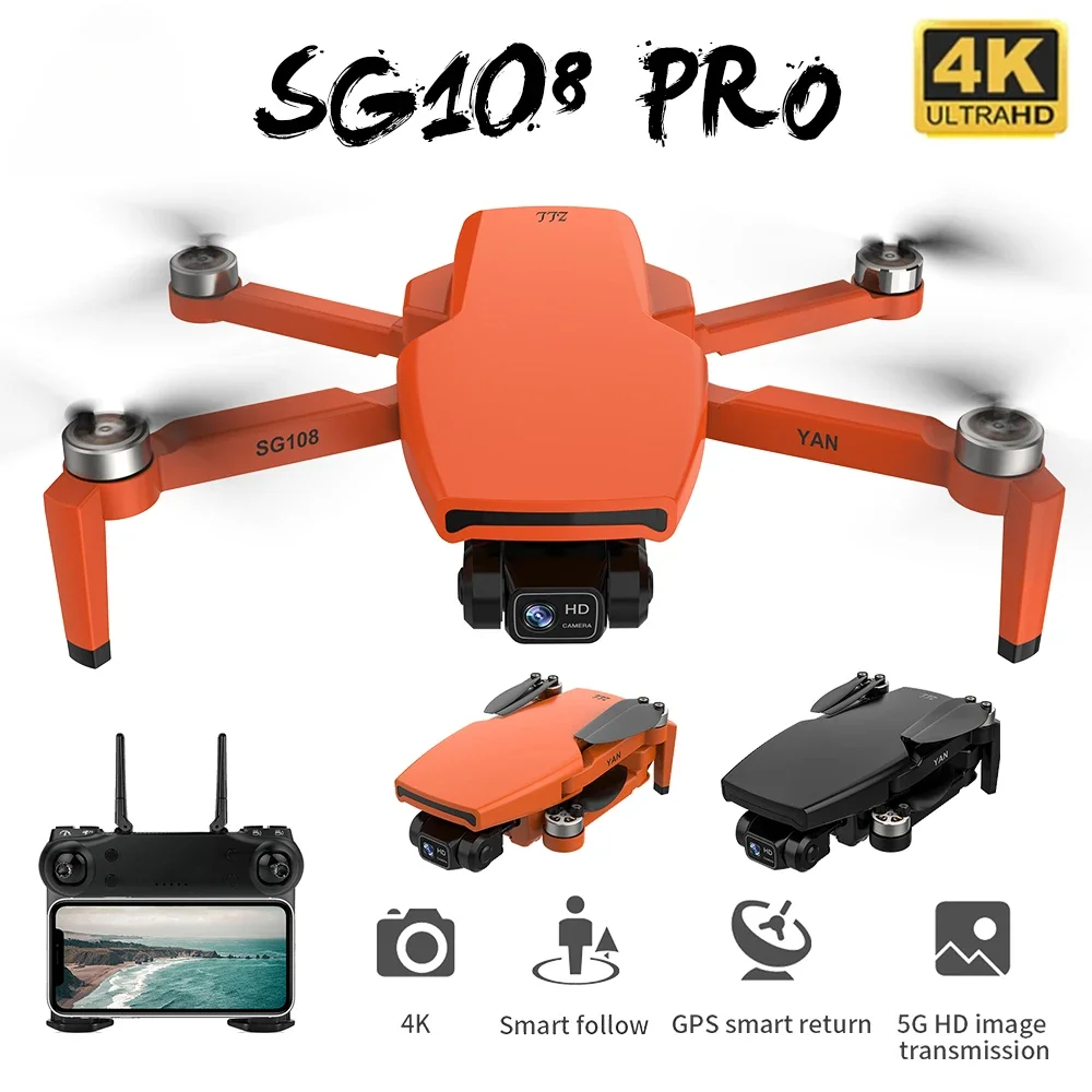 ZLLRC SG108 Pro GPS 4k Drone 2 Axis Gimbal Câmera Profissional 5G WIFI FPV Dron 1KM Distância ...