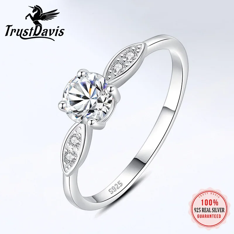 TrustDavis-Authentic-925-Sterling-Silver-Fashion-Sweet-Dazzling-CZ ...