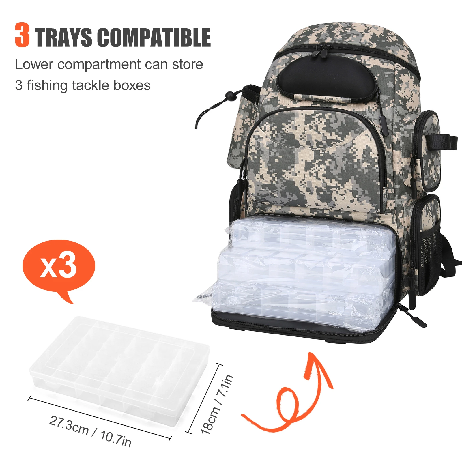 Tackle Box Organizer Backpack - Fishing Tackle Backpack 3 Waterproof ...