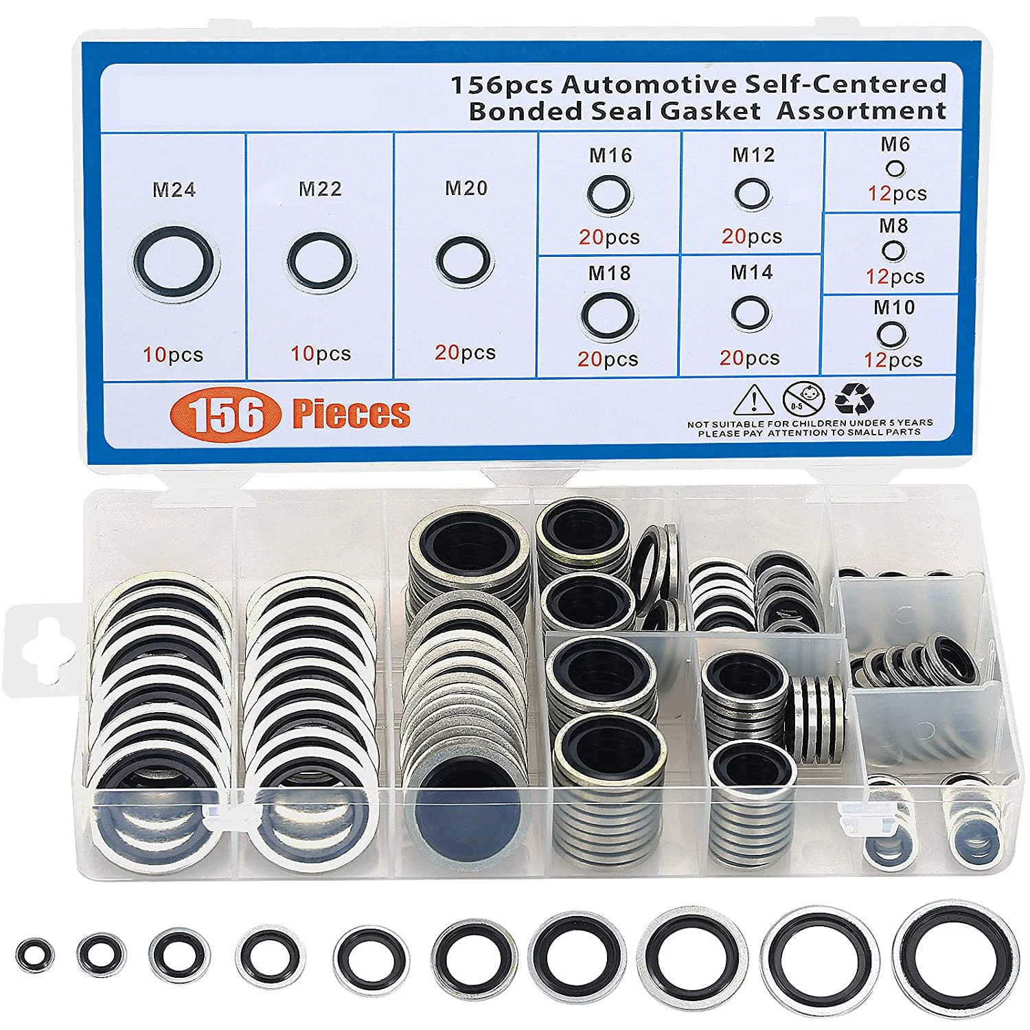 156-Pieces-Bonded-Seal-Dowty-Washer-Automotive-Self-Centred-Dowty-Seal ...