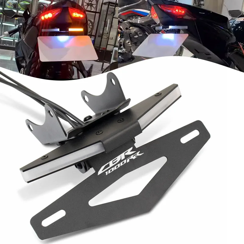 Motorcycle Integrated License Plate Holder LED Tail Lights Turn Signal ...