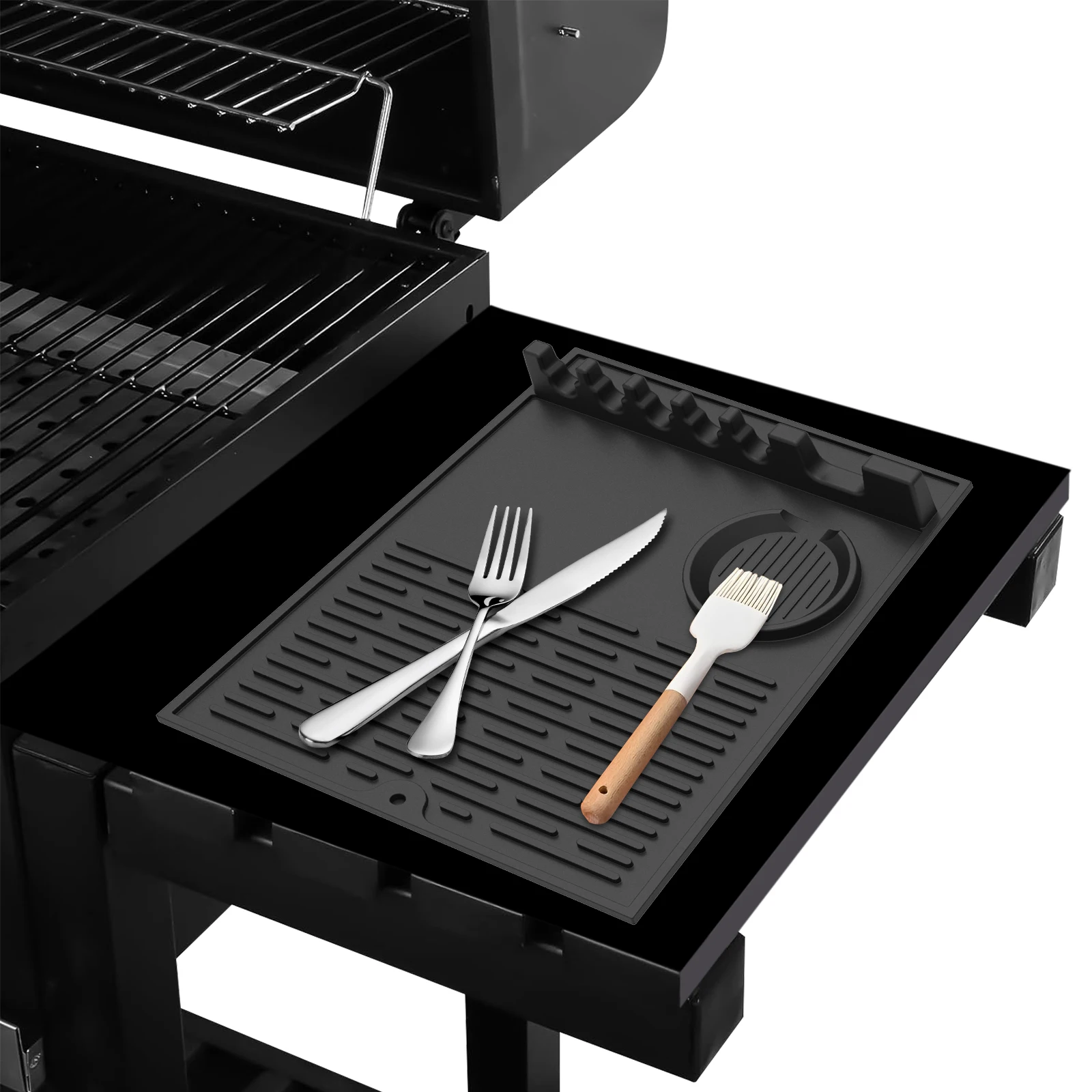 2-1pc-Grill-Side-Shelf-Mat-BBQ-Tool-Pad-Silicone-Griddle-Side-Shelf ...