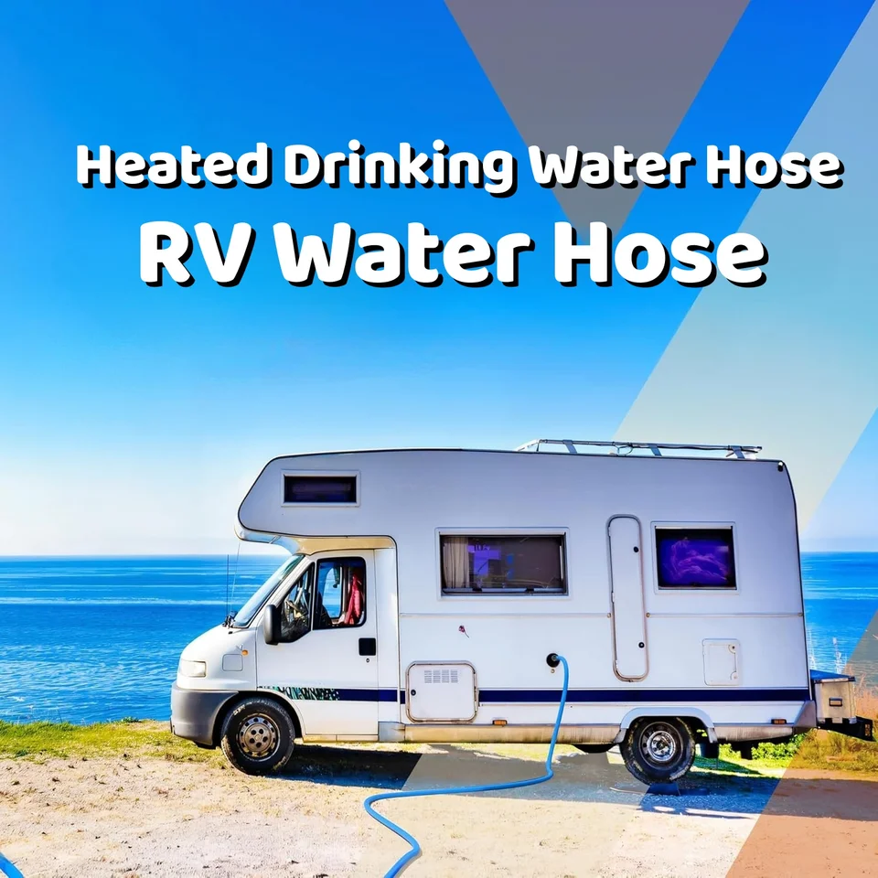 Rubber Water Hose CARAVAN FLAT DRINKING WATER SAFE HOSE W/ REEL 9 METRE ...