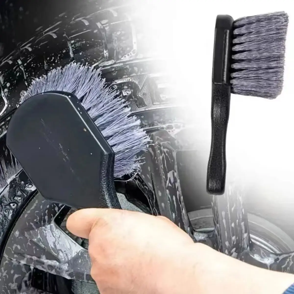 Car Wheel Cleaning Brush Detail Brush Short Handle Tire Rim Washing ...