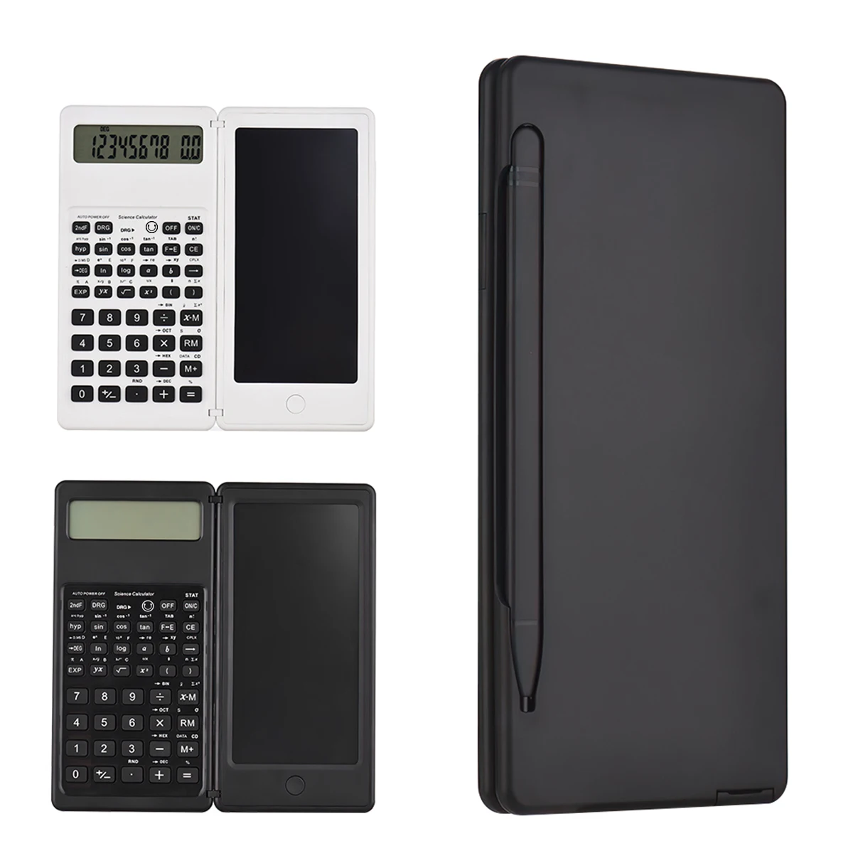 Foldable Scientific Calculator 10-digit Digital Display with Erasable ...