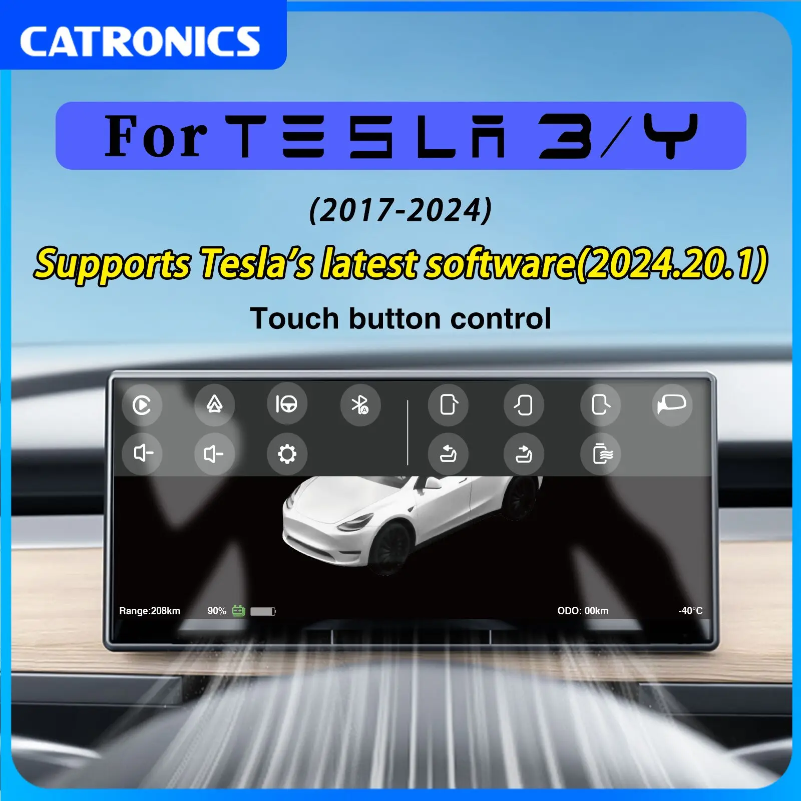 CATRONICS-Head-Up-Display-for-Tesla-HUD-with-Air-Outlet-And-camera-Fit ...
