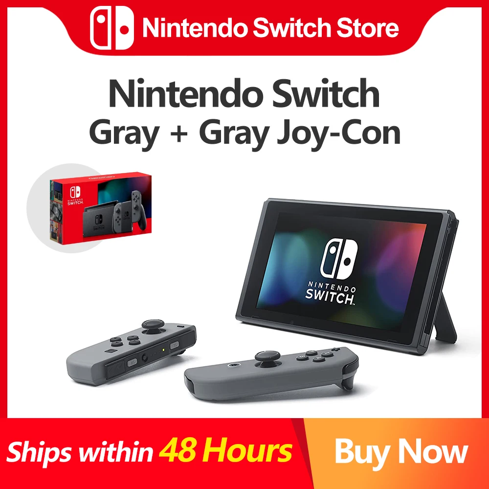 Nintendo-Switch-V2-Game-Console-Gray-Joy-Con-and-Multiple-Color-Options ...