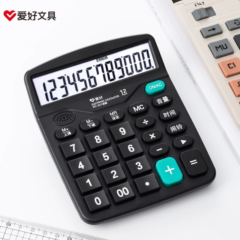 12-Digit Large Desktop Calculator with Large LCD Display Screen,Perfect ...