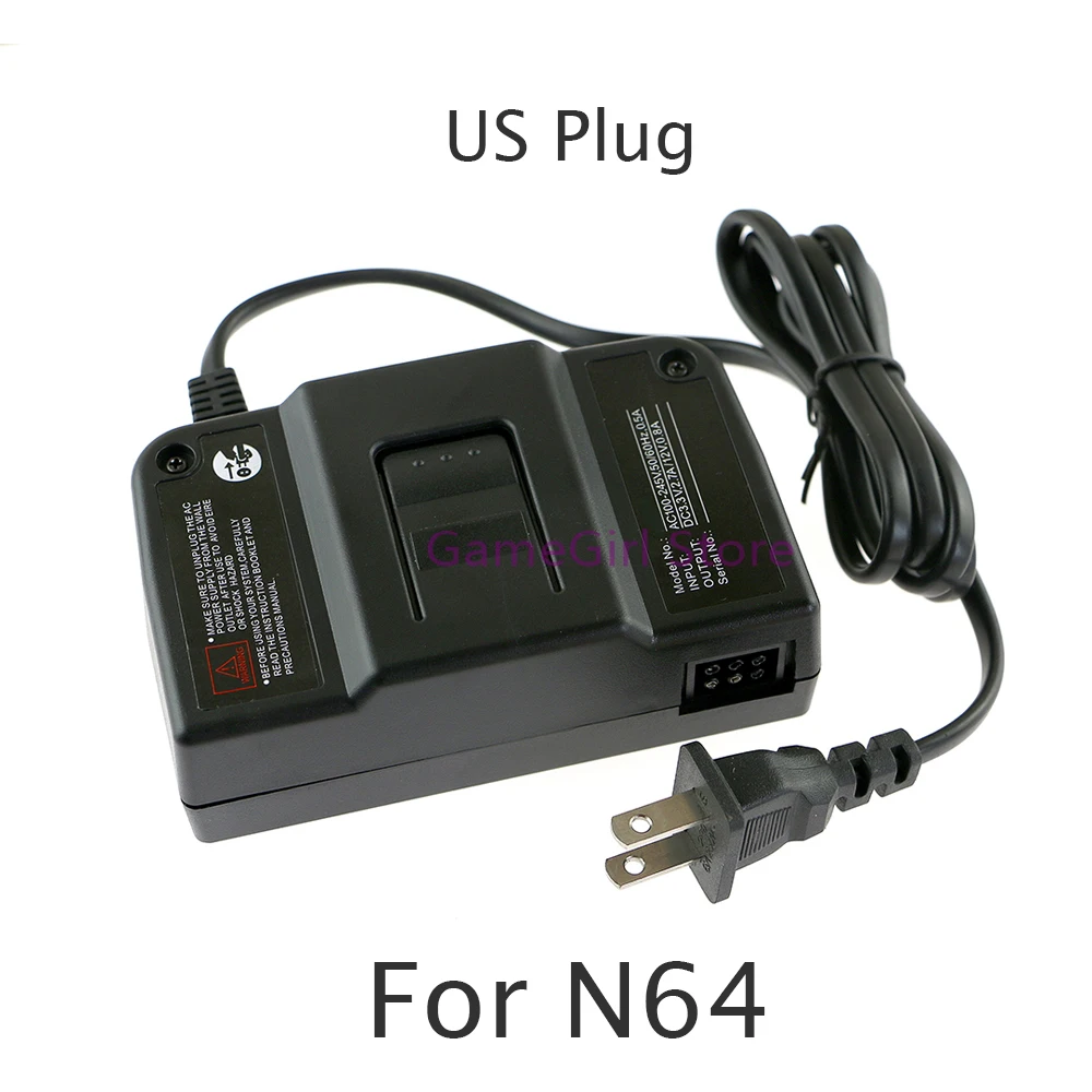 1pc Black US/EU Plug Power Supply Charger for Nintendo N64 AC/DC ...