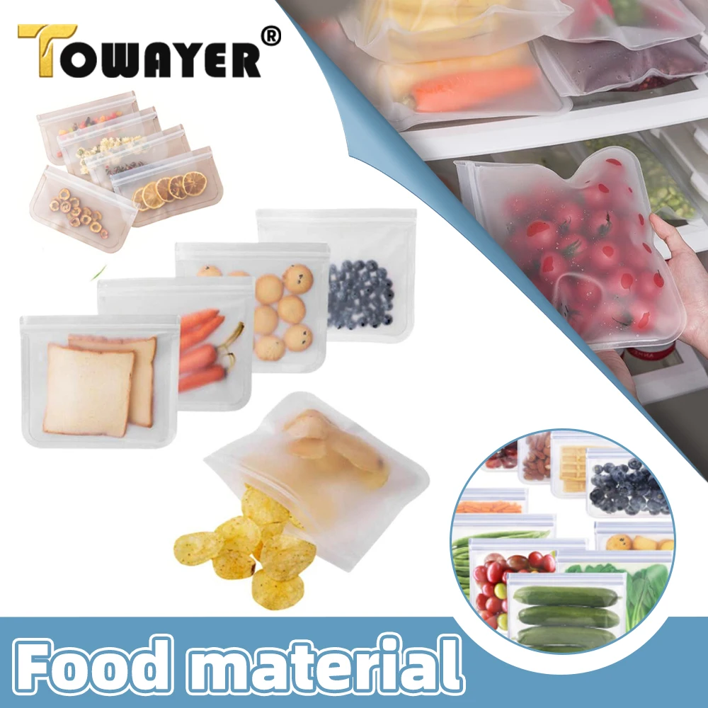 Silicone-Storage-Containers-Leakproof-Containers-Reusable-Stand-Up-Zip ...