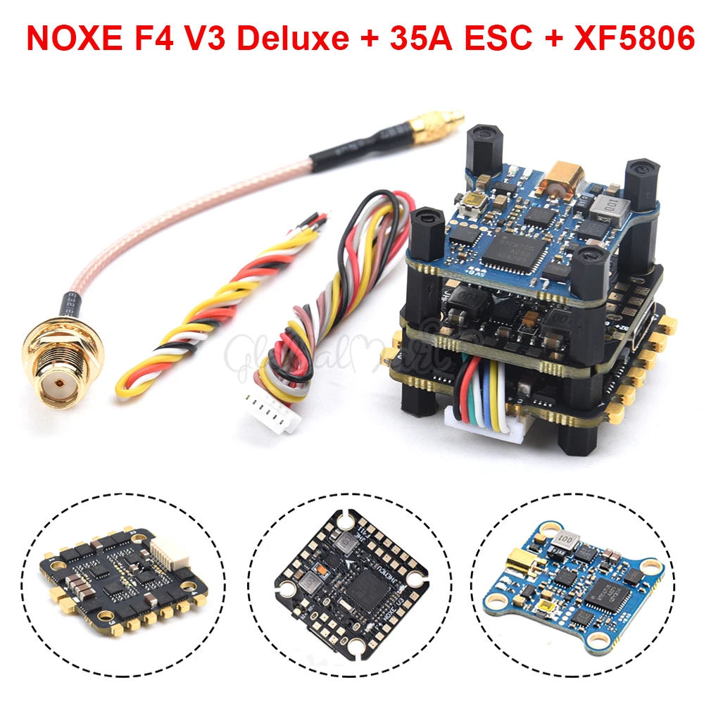 Flytower 미니 NOXE F4 V3 비행 제어 + 35A ESC + XF5806 400mW VTX 미니 스택 20mm x ...