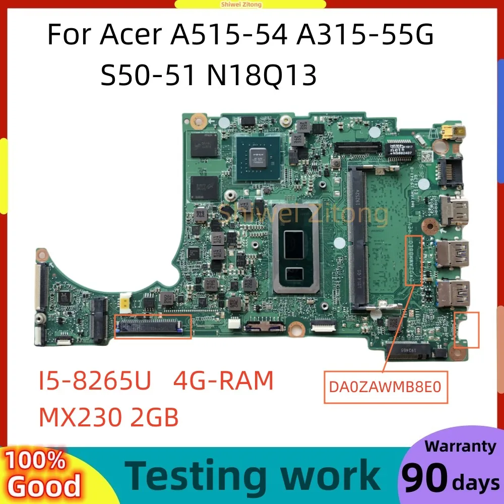 DA0ZAWMB8E0-For-Acer-A515-54-A315-55G-S50-51-N18Q13-Laptop-Motherboard ...