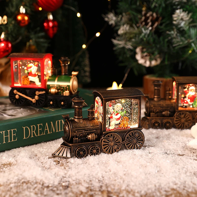 Santa-Claus-Snowman-Christmas-Eve-Train-Music-Box-Restaurant-Decoration ...