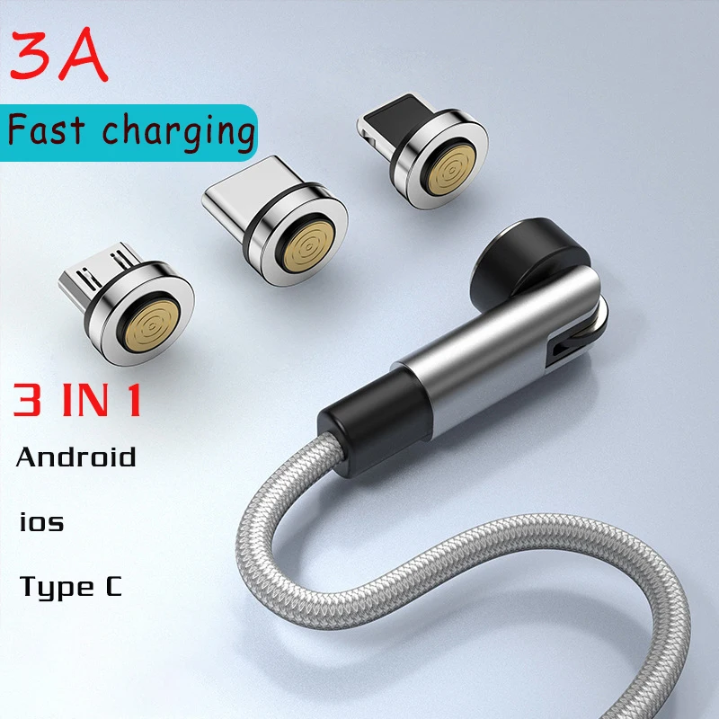 Cable magnético de carga rápida 3 en 1, Micro USB tipo C para iPhone, Samsung, Huawei y Xiaomi ...