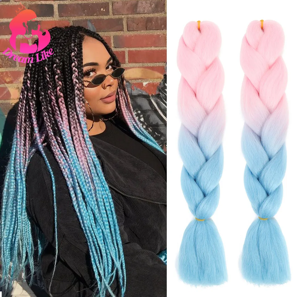 Dream-Like-2packs-Jumbo-Braid-Hair-Synthetic-24Inch-Pre-Stretched-Heat ...