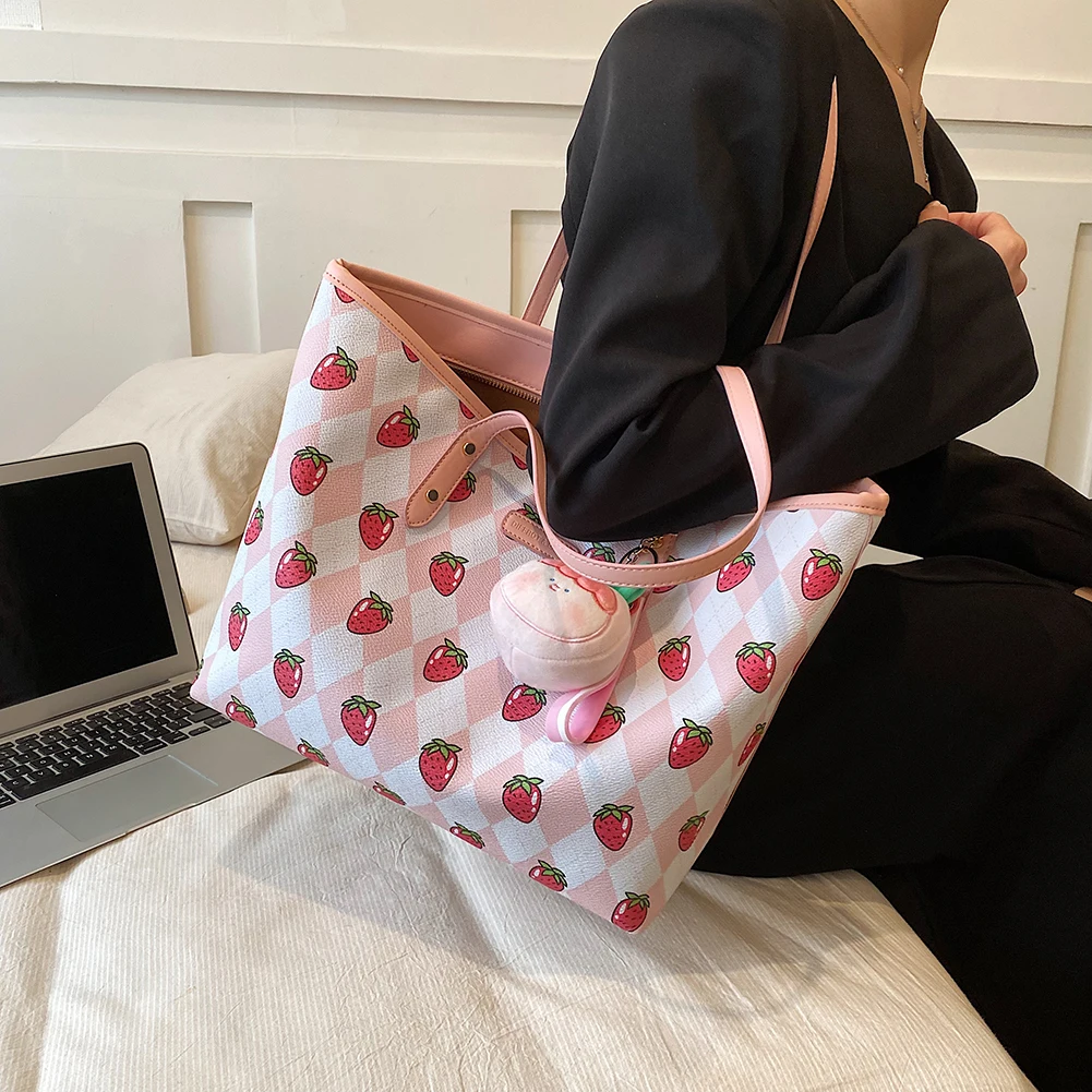 Bolso-de-hombro-con-dise-o-de-fresas-para-ni-a-bolsa-bonita-de-piel ...