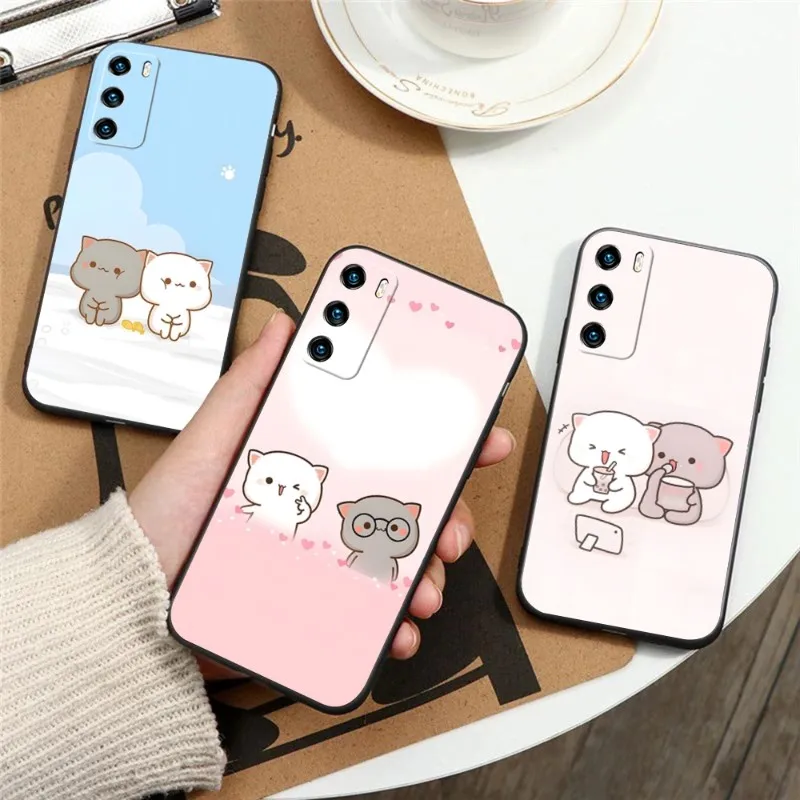 Couple Case Cat Mochi Peach Huawei Nova 9 | Huawei Y9 2019 Case Peach ...