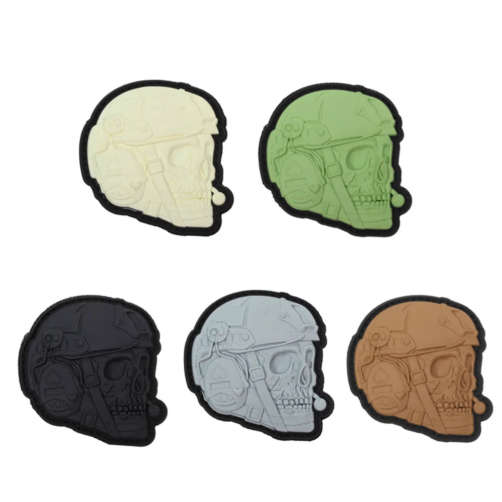 Tactical Operator Skull Patch PVC Soft Rubber Glow-in-the-dark Skull ...