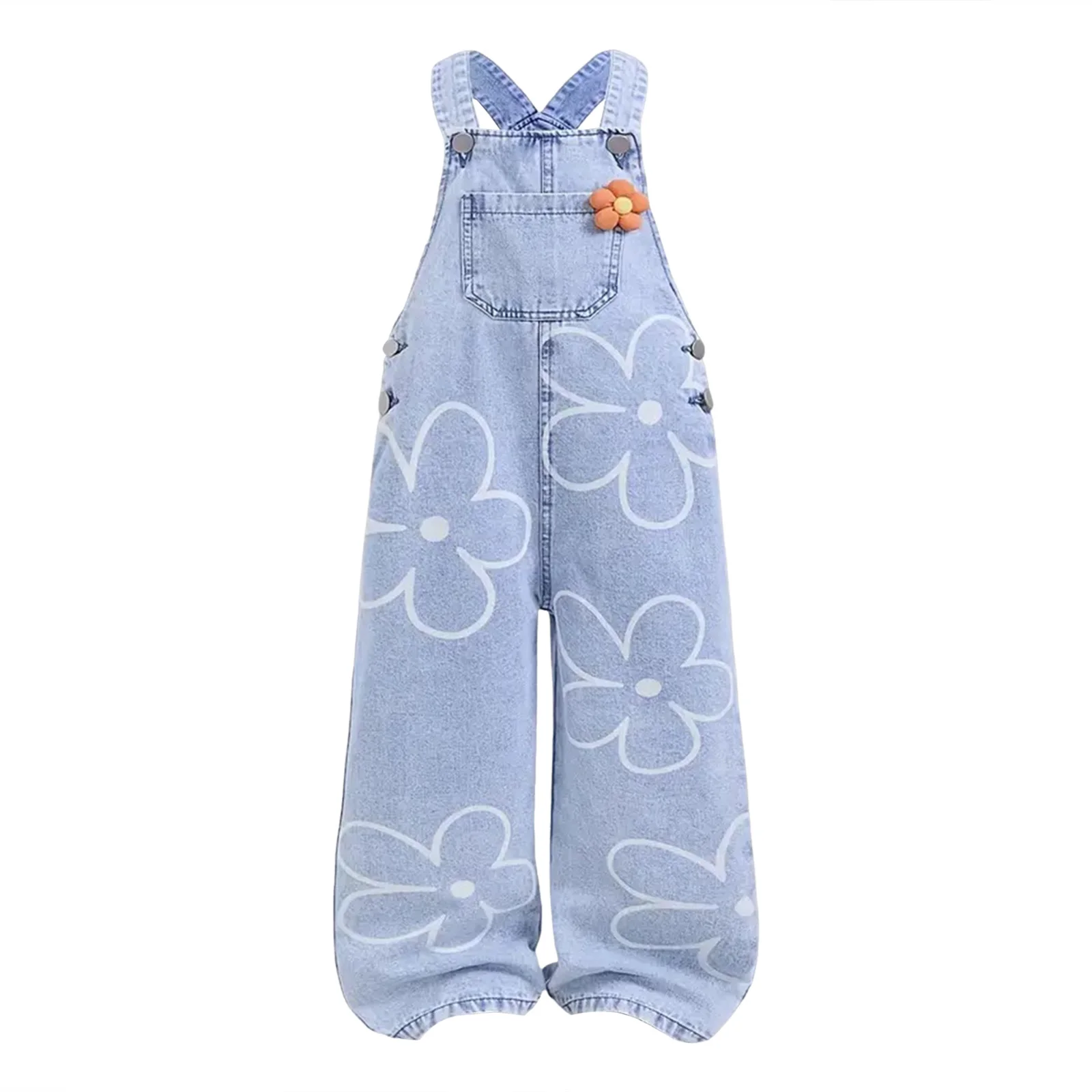 Size 12 Girls Clothes Cute Printed Decorative Wide Leg Jeans For Girls ...