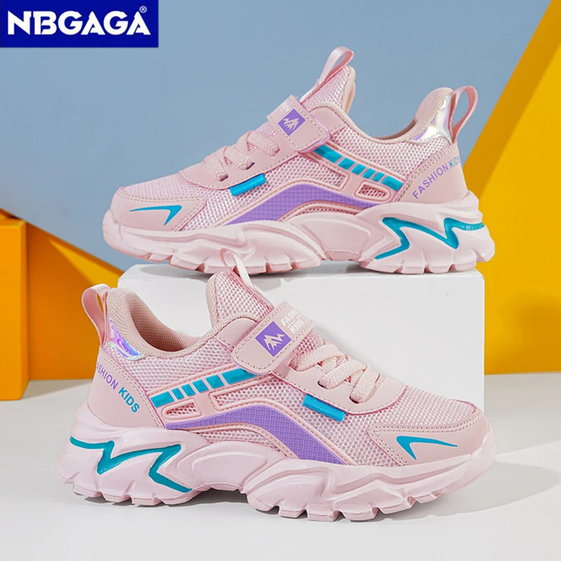 Spring-New-Kids-Sneakers-Girls-Casual-Mesh-Solid-Pink-School-Shoes ...