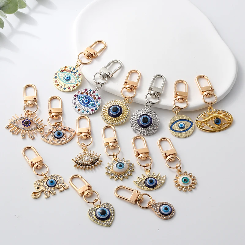Handmade-Alloy-Keychains-Multiple-Evil-Eyes-Religious-Key-Rings-For ...