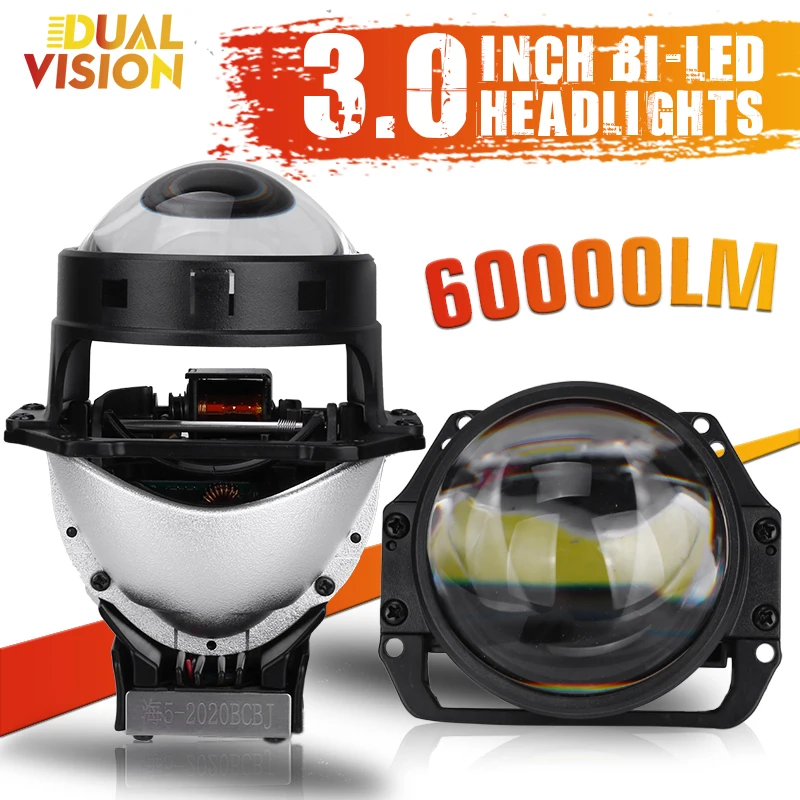 Bi-LED-Projector-Lens-60000LM-H4-H7-9005-HB3-9006-HB4-For-Hella-3R ...