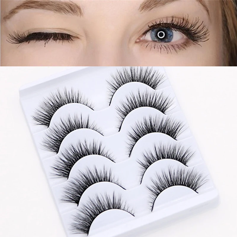 3D Eyelashes Volume Fake Lashes Eyelash Extension Natural Cat Eye Fake ...