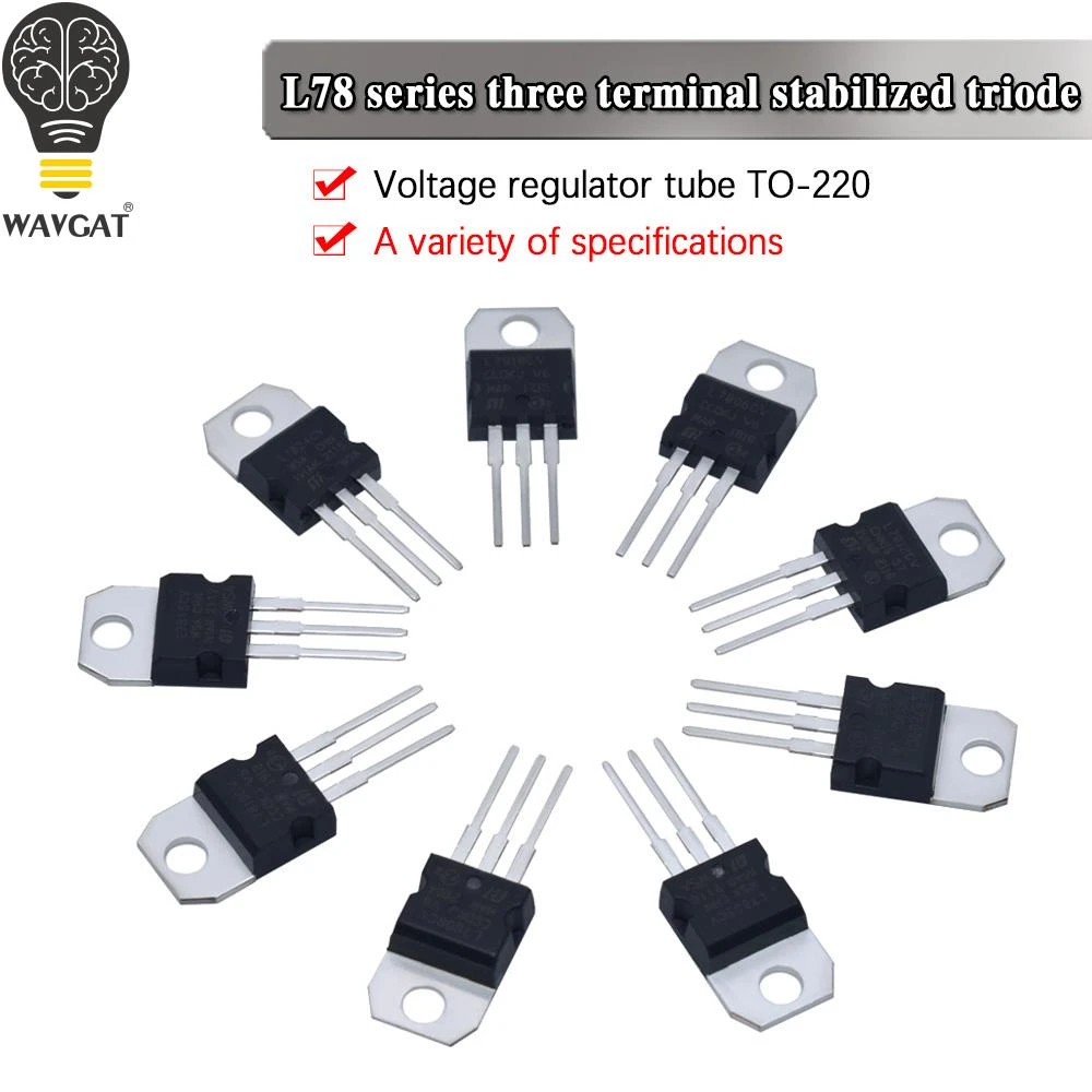 10PCS L7805CV TO220 L7805 TO 220 L7806CV L7808CV L7809CV L7812CV ...