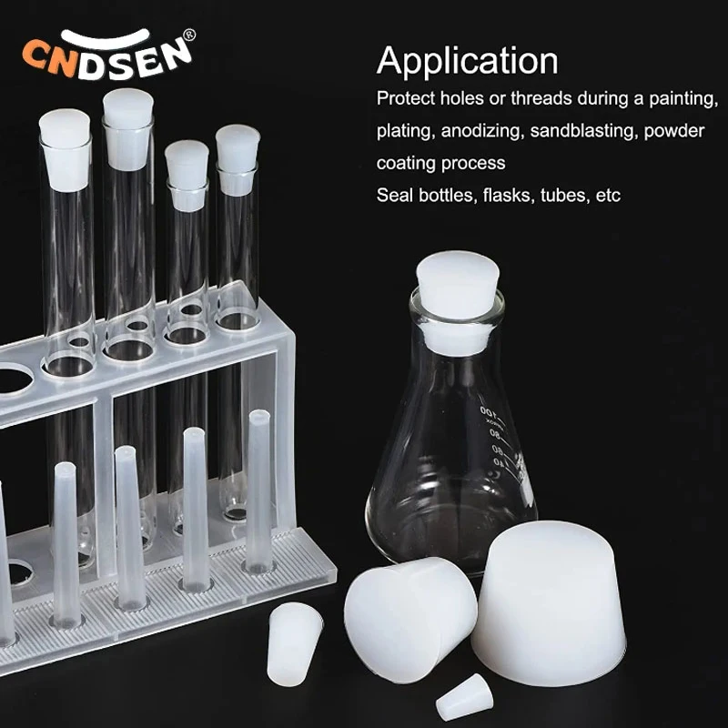 Conical-Solid-Silicone-Rubber-Stopper-Bungs-Laboratory-Flask-Tapered ...