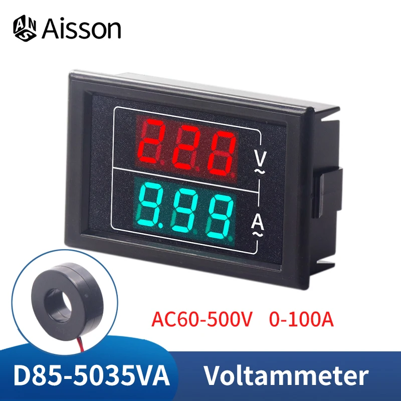 D85-5035VA-AC-60-500V-100A-Digital-Voltammeter-Voltmeter-Ammeter-LED ...