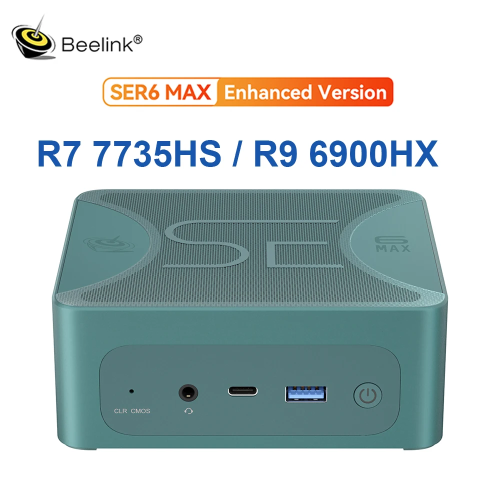Beelink SER6 MAX 윈도우 11 프로 AMD 라이젠 7 7735HS 라이젠 9 6900HX 미니 PC, DDR5 32GB 1TB NVME 게이밍 컴퓨터, 와이파이 ...
