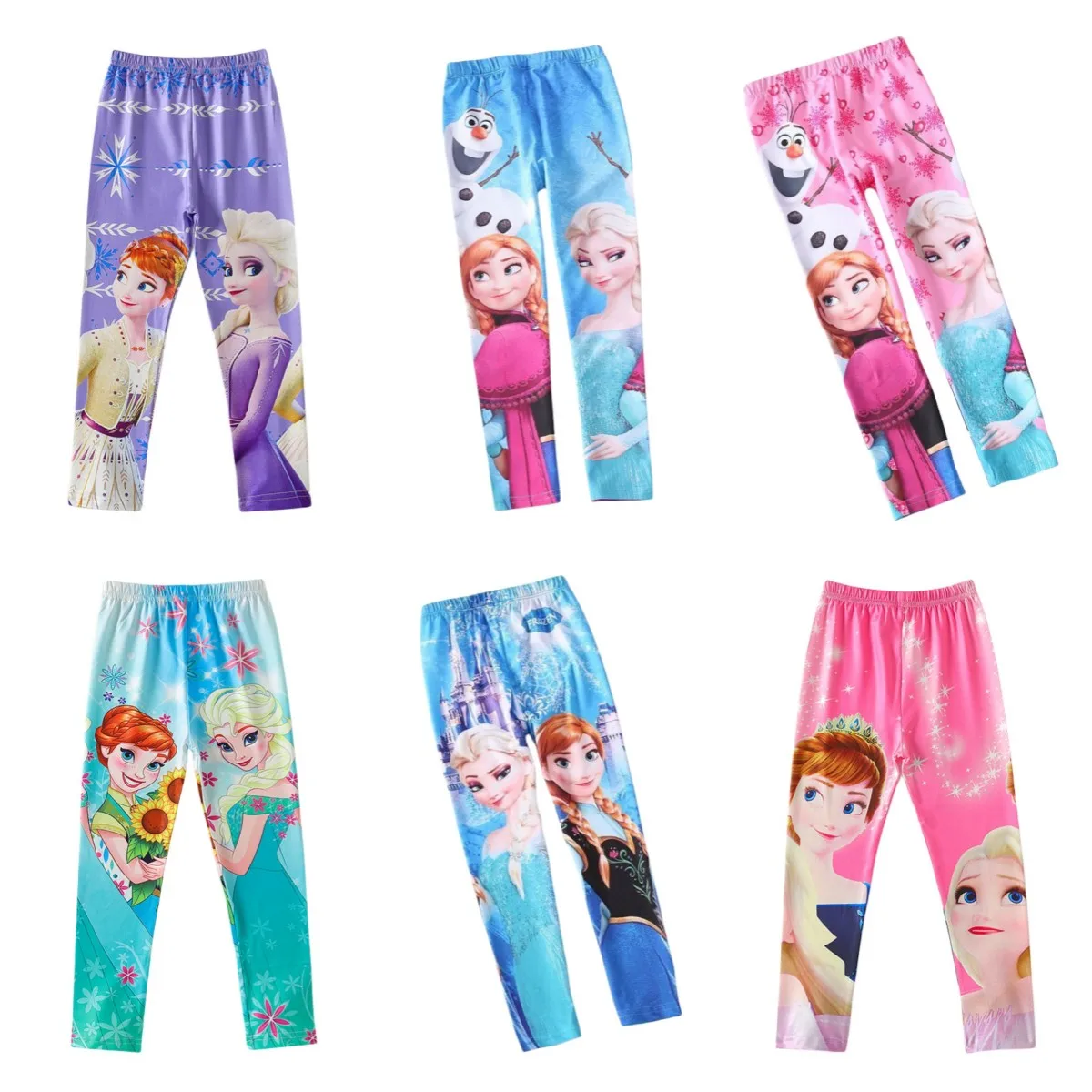 HOT-TOYS-Girl-Elsa-Ana-Olaf-Legging-Girl-Spring-Summer-Pants-Size-100 ...