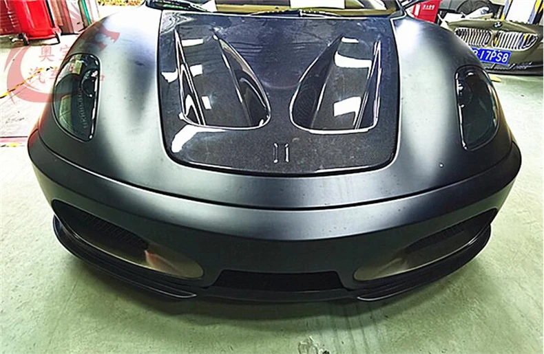 For Ferrari 430 Real Carbon Fiber Front Bumper Engine Hood Bonnet Vent ...