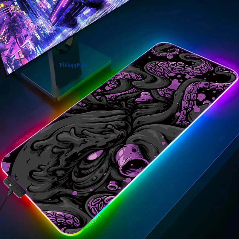 Octopus-RGB-Mauspad-Gaming-Mauspads-LED-Maus-matte-Kanten-leuchtende ...