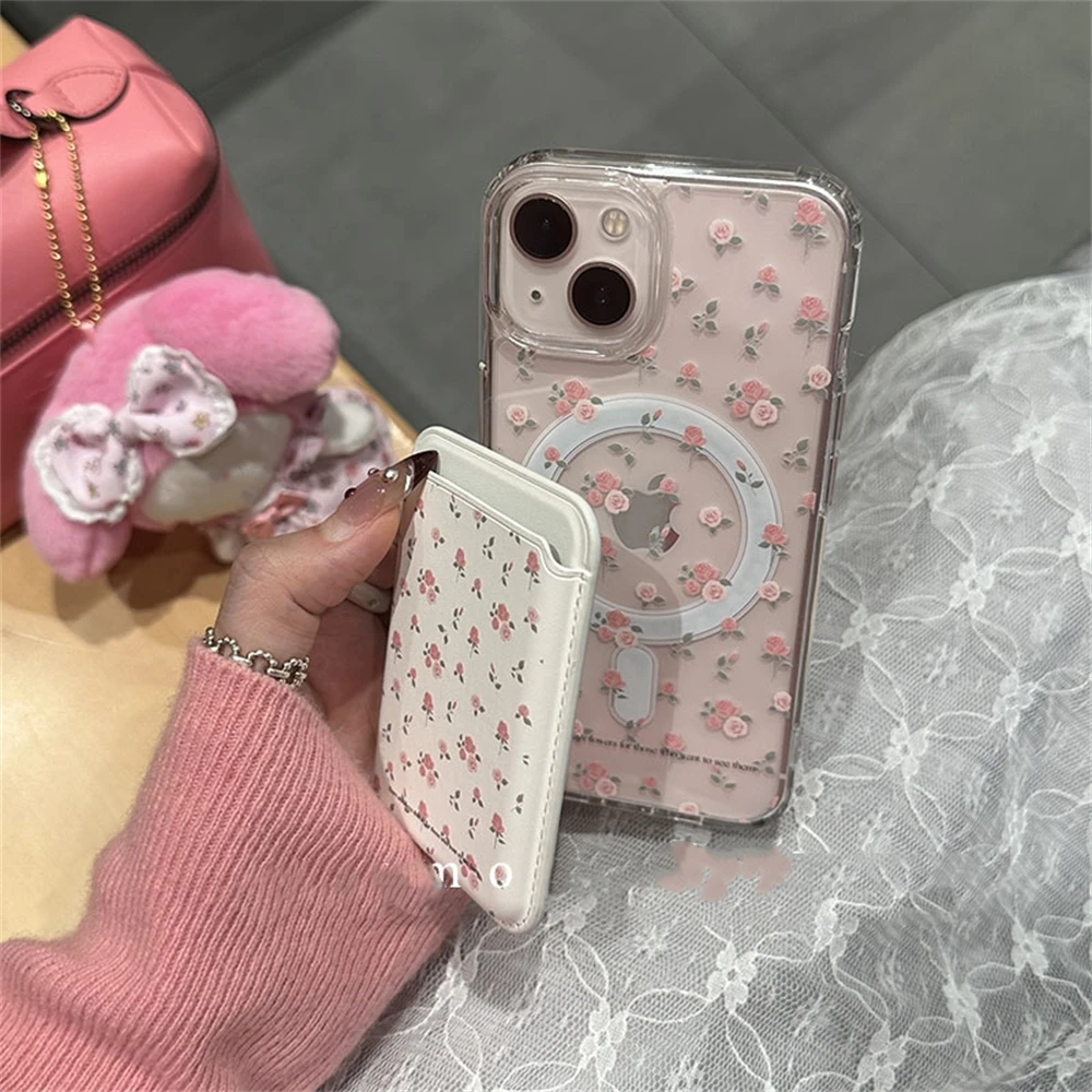Korean-Clear-Floral-For-Magsafe-Wireless-Charge-Phone-Case-For-iPhone ...