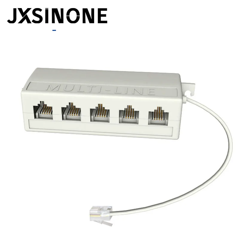 JXSINONE RJ11 Jack 5 Way gniazdka telefon telefon modułowy rozdzielacz ...