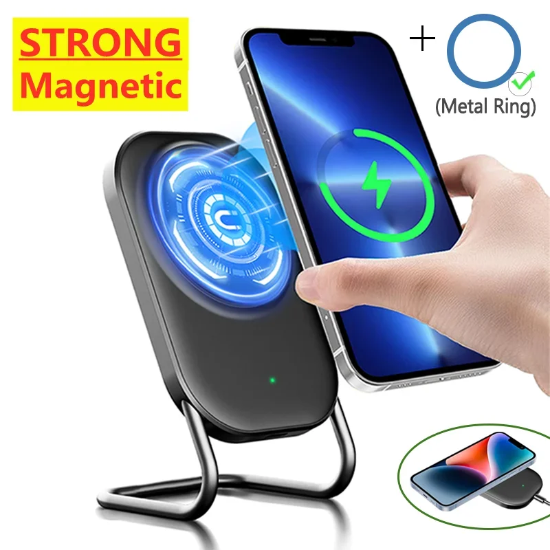 Magnetic-Wireless-Charger-Stand-Fast-Charging-Pad-for-iPhone-15-14-13 ...