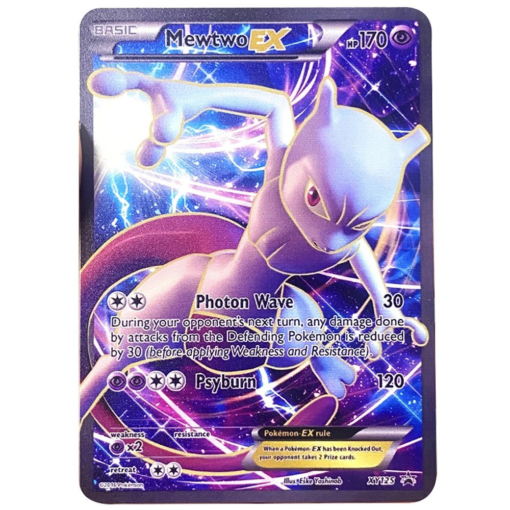 2024New Pokémon Cards Metal Letters English Iron Cards Mewtwo Pikachu ...