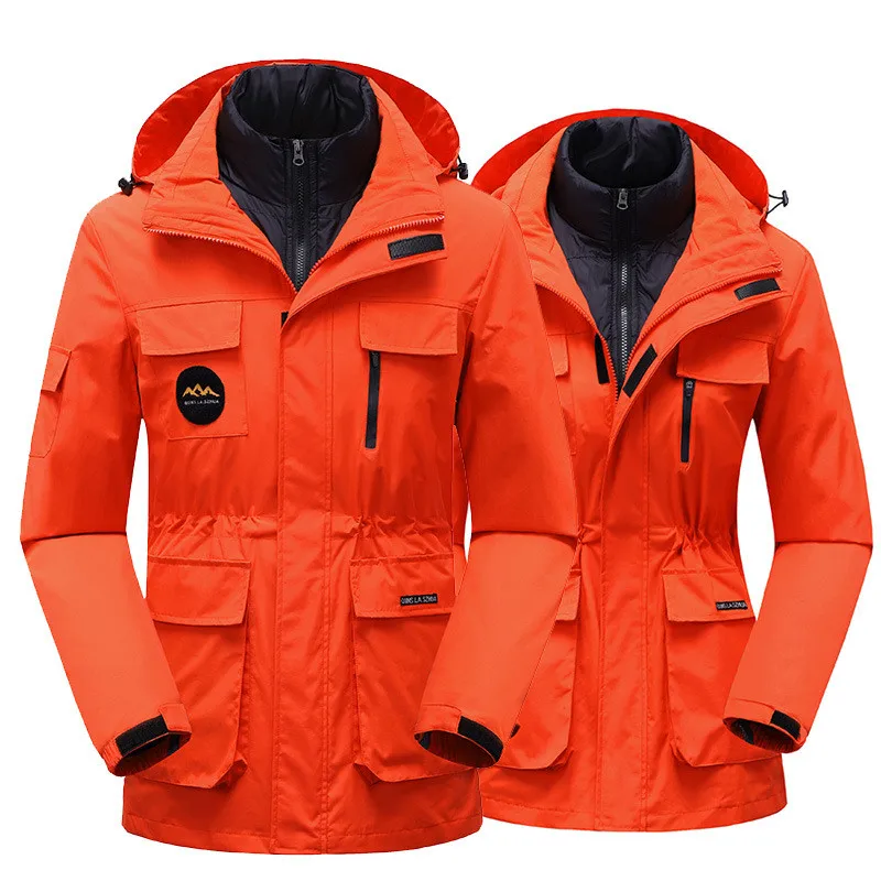 Plus Size Outdoor Assault Jacket Down 2-piece Waterproof Coat 3 In 1 ...
