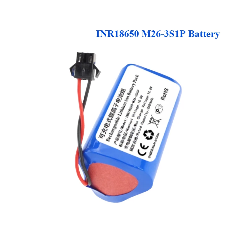 สําหรับ INR18650 M26-3S1P เครื่องกวาดความจุ 2600mAh 3400mAh 10.8v 27 ...